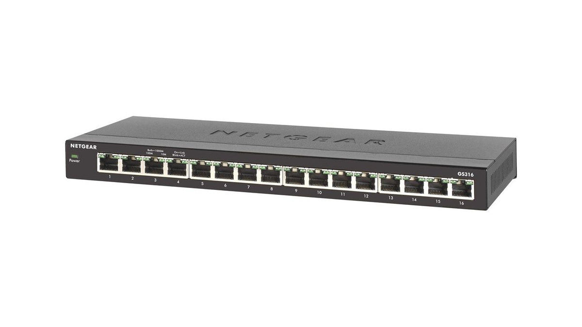 GS316-100PES Netgear 16 Port 10/100/1000 Gigabit Ethernet Unmanaged Sw ...