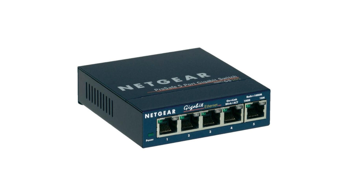GS105-GE Netgear 5 Port 10/100/1000 Gigabit Ethernet Unmanaged Switch ...